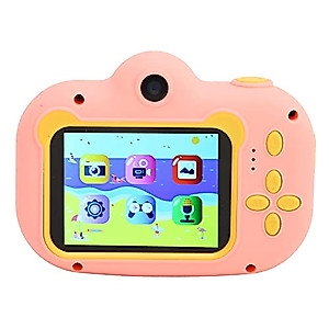 1080P 2inch Kids Camera Cute Cartoon Design HD Digital Children Selfie Camera for Birthday (Pink)