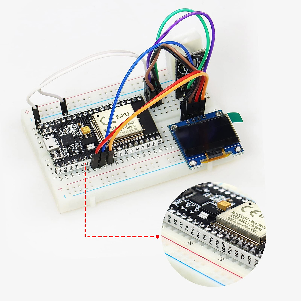 KeeYees ESP32S ESP32 Development Board 2.4 GHz Dual Core WLAN WiFi + Bluetooth 2-in-1 Microcontroller ESP-WROOM-32 Chip for Arduino (38PIN Narrow Version, 2PCS)