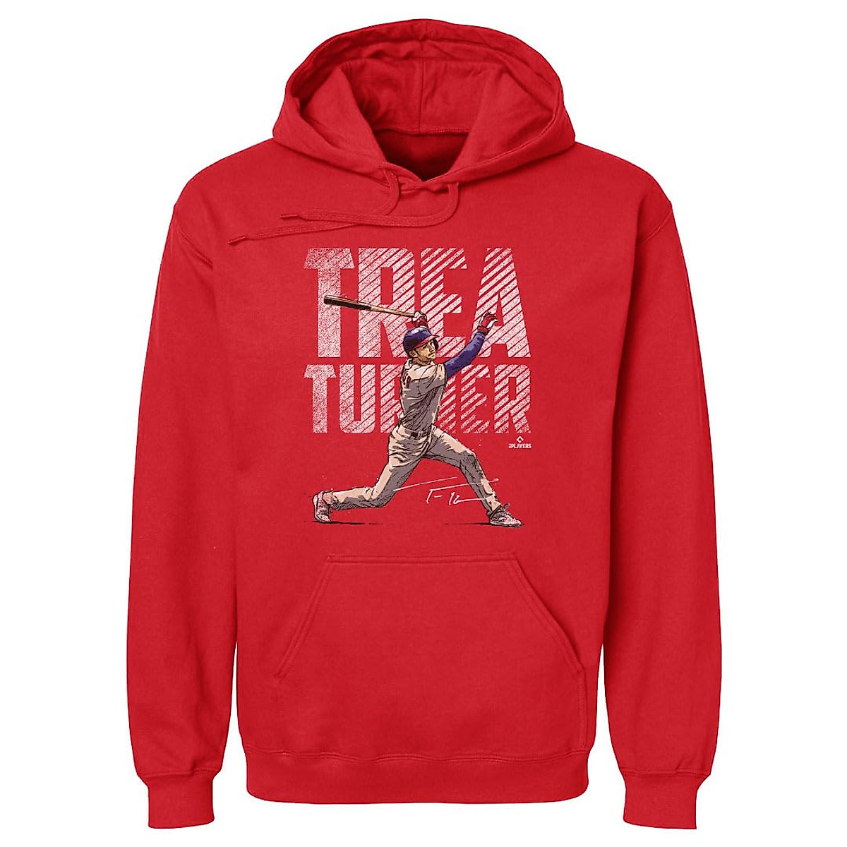 500 LEVEL Trea Turner Hoodie Sweatshirt (Hoodie, Small, Red) - Trea Turner Philadelphia Bold Stripes WHT