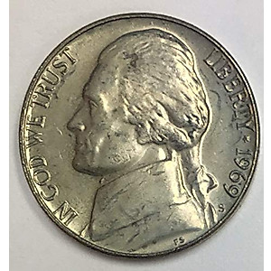 1969 S Jefferson Nickel Five-Cent Piece BU