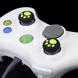 Silicone Thumb Stick Grip Cap Joystick Thumbsticks Caps Cover for PS4 PS3 Xbox One PS2 Xbox 360 Game Controllers (Green Cat Dog Paw 4PCS)