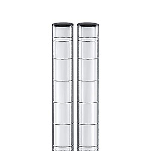 Seville Classics Crafted Steel Replacement Utility Parts Office, Kitchen, Warehouse, Garage On Racks, Carts, Workbenches, Shelving Units, 72" H x 1" Poles, Chrome