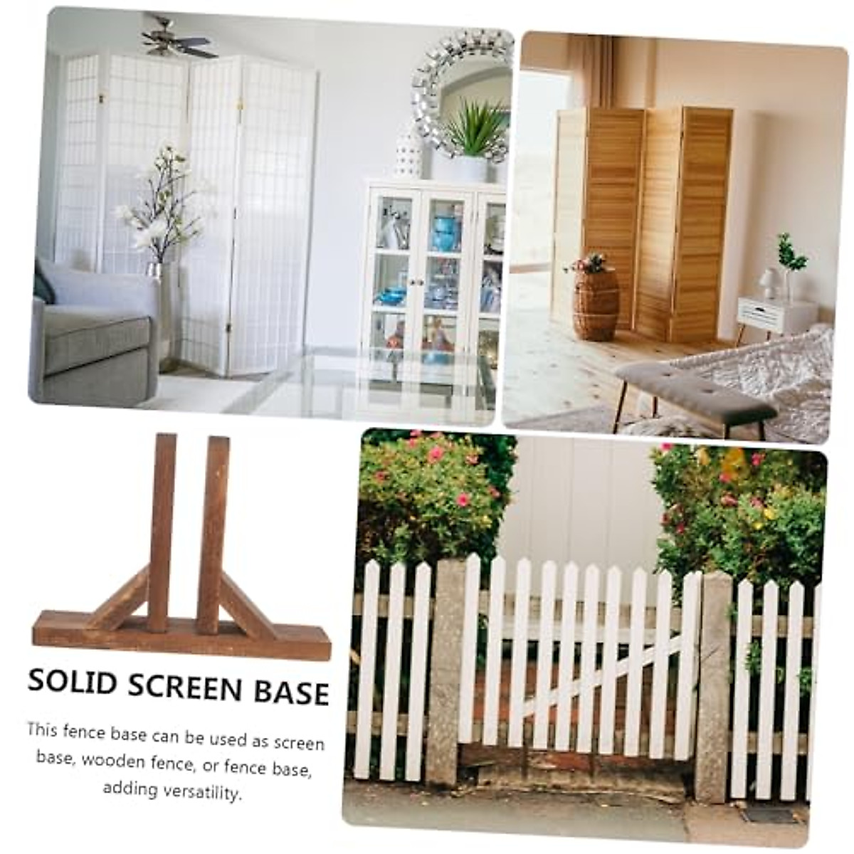 CIYODO Solid Wood Screen Base Fences Household Screen Feet Partition Holders Patio Fence Base Thickened Divider Base Room Divider Clamps Household Divider Base Divider Fence Base Wooden