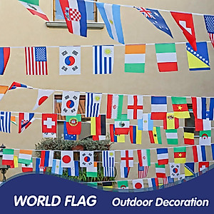 100 Countries String Flag, 82 ft International Flags Bunting Banner, World Flag Banner Decoration for School, Sports Events, Grand Opening, Party