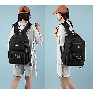 Makukke Backpack for Girls Kids, Cute Kawaii School Bag Lightweight Bookbag Backpack for Middle & High School with Anti Theft Pocket,Beige Backpack