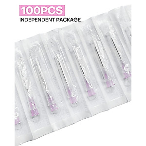 100Pcs 18Ga 1 Inch Needle Luer Lock Industrial Accessories, Sterile Individual Package for Lab Scientific Measuring, Refilling Inks, Plant and Industry