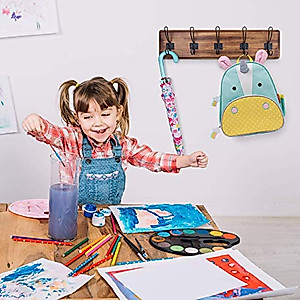 Matching Wall Mounted Coat Hooks Set - Beautiful Entryway Shelf and Coat Rack with Hooks, 24" | Solid Pine Wood | Perfect Touch for Your Bathroom, Kitchen, Mudroom | Rustic Brown