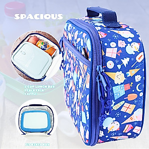 MORIOX Kids Lunch Box, Insulated Soft Lunch Bag for Boys Girls Teens Thermal Meal Tote Kit for School Picnic, Blue