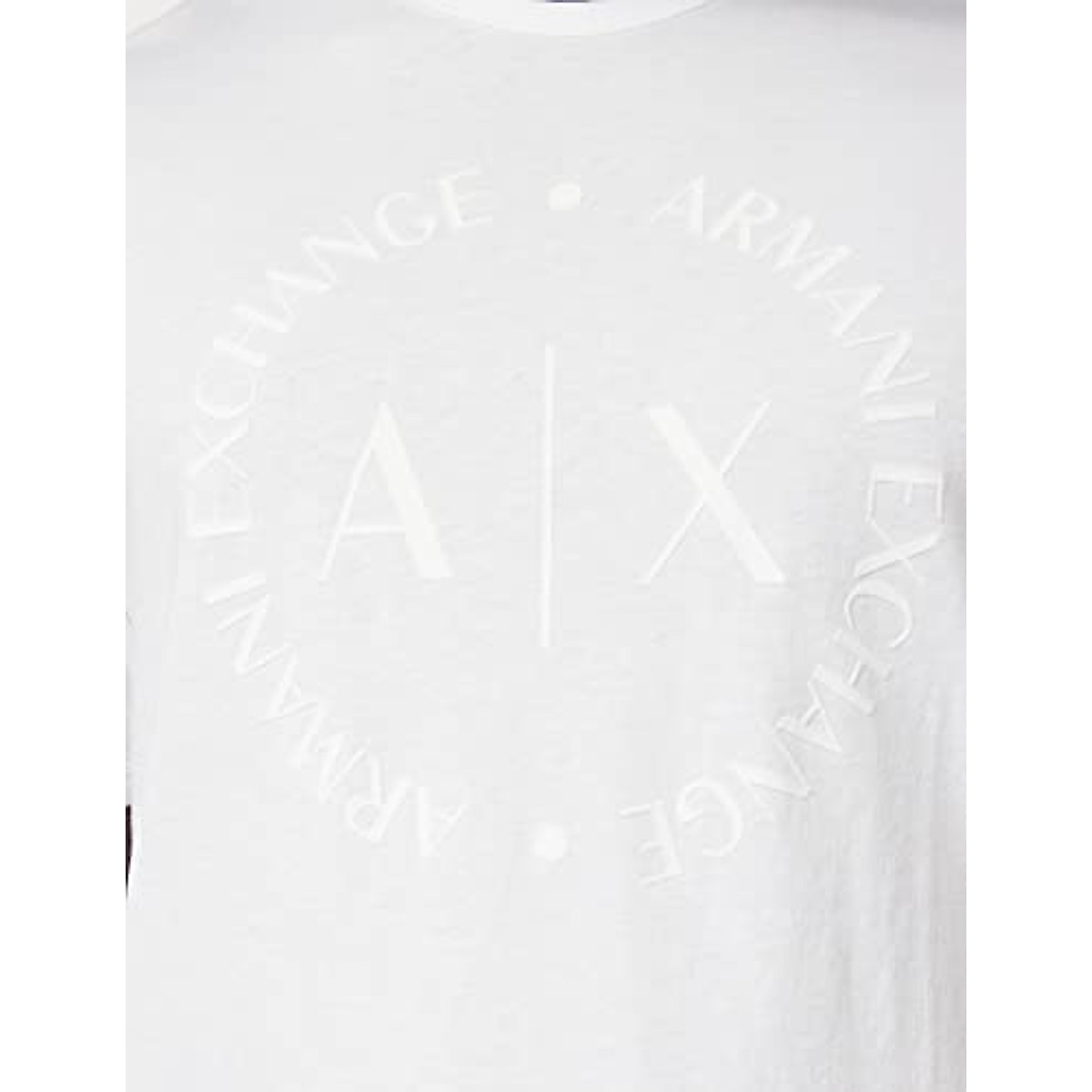 A|X ARMANI EXCHANGE Men's Tonal Classic Circle Logo Short Sleeve Tee Shirt, White, X-Large