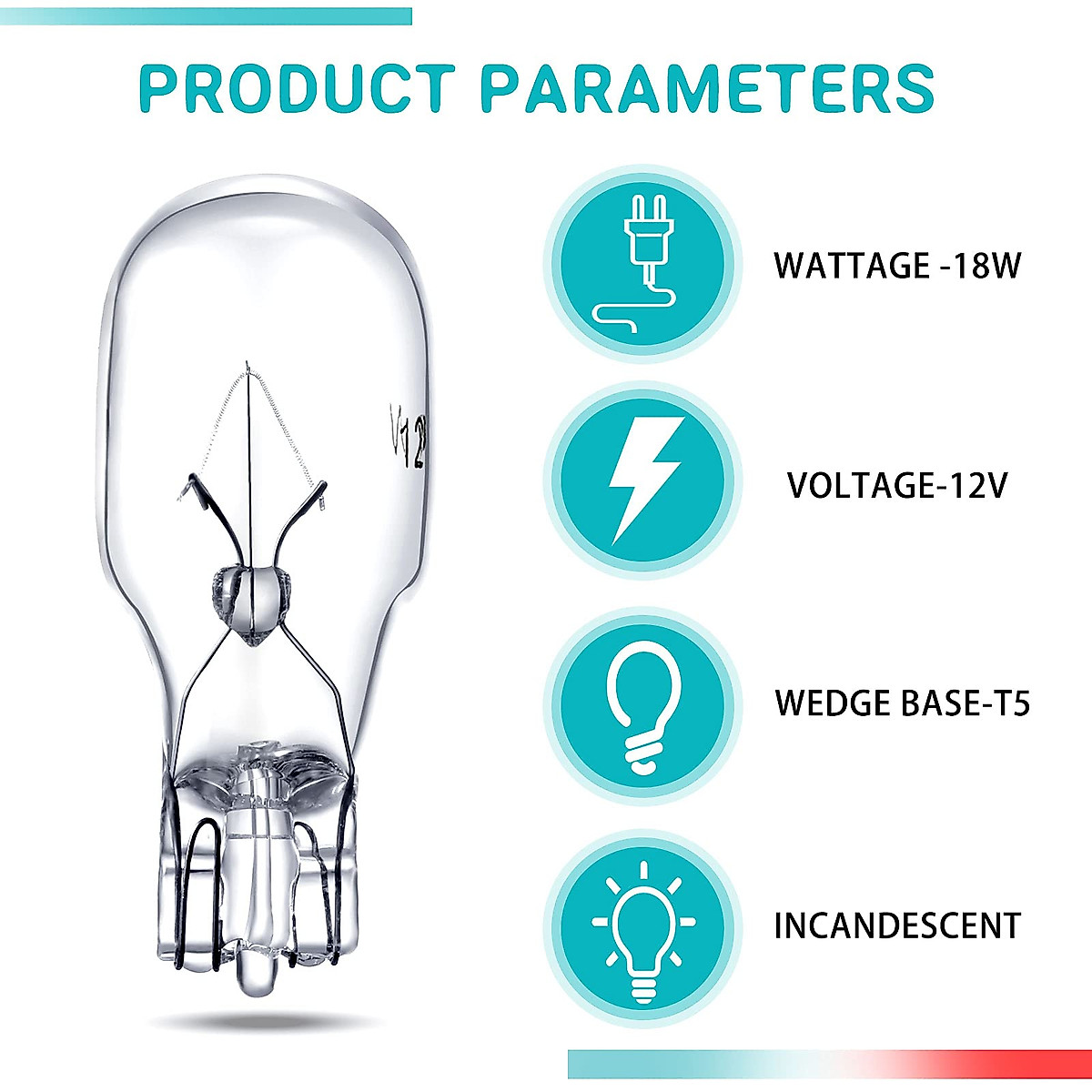 Honoson T5 Landscape Light Bulbs 12 Volt 18 Watt Landscape Bulbs Low Voltage Light Bulbs Small Landscape Lighting Bulb Wedge Base for Replacement Outdoor Garden Deck Yard Landscape Lamp(10 Pieces)