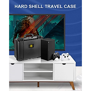 DEVASO Hard Carrying Case Compatible with Xbox Series X, Professional Deluxe Waterproof Case Soft Lining Hard Case for Xbox Series X Console, Controllers, Headset and Other Accessories