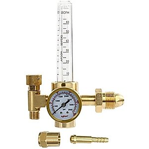 Welding Argon CO2 Gas Regulator 0-60CFH, 0-3500PSI Mig Tig Flowmeter Female 9/16" 18RH CGA-580 Inlet Gas Welder Regulator Gauge