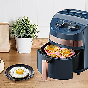Forsaken Air Fryer Egg Mould Air Fryer Egg Pan 3 Cavity Silicone Poached Egg Moulds for Air Fryer Round Muffin Tray Muffin Moulds Air Fryer Muffin Pan Non Stick Easy to Clean Multifunctional