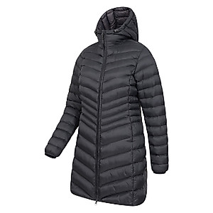 Mountain Warehouse Florence Womens Long Jacket - Padded Winter Coat Jet Black 10