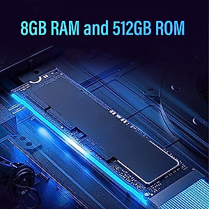 BROLEO Digital Laptop, 8GB RAM Business Laptop for Distance Learning for Recreation (US Plug 8G+512G)