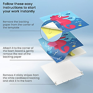 Arteza Kids String Art Kit, Set of 5 Sea Animal Designs and Decorative Scissors, Set of 12 Different Patterns, 5.5 Inches, Art Supplies for Kids Craft Projects and Free Time Activities