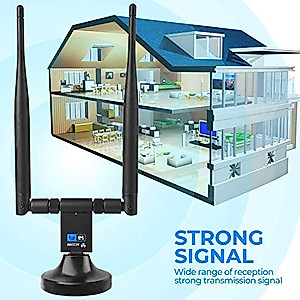 ：USB WiFi Adapter for PC Latest Long Range Stable Signal 1200Mbps Wireless WiFi Dongle USB 3.0 2.4G/5G 802.11ac Network Adapter with Dual Antenna for Windows XP/10/8/8.1/7/Vista Mac 10.6-10.15
