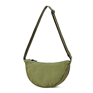 WESTBRONCO Crescent Bag Crossbody Bags for Women Trendy Small Nylon Fanny Pack Sling Hobo Bag Soft Casual, Green