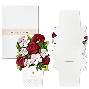Hallmark Signature Paper Craft Flowers Displayable Bouquet Anniversary Card, Valentines Day Card, Love Card (I Love You)