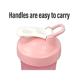 Litex Classic Shaker Bottle, great for protein shakes and pre-workout, shaker set with stirrer - BPA free - 20 oz(pink)