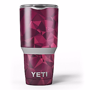 Design Skinz Pink and Red Geometric Triangles - Skin Decal Vinyl Wrap Kit compatible with the Yeti Rambler Cooler Tumbler Cups