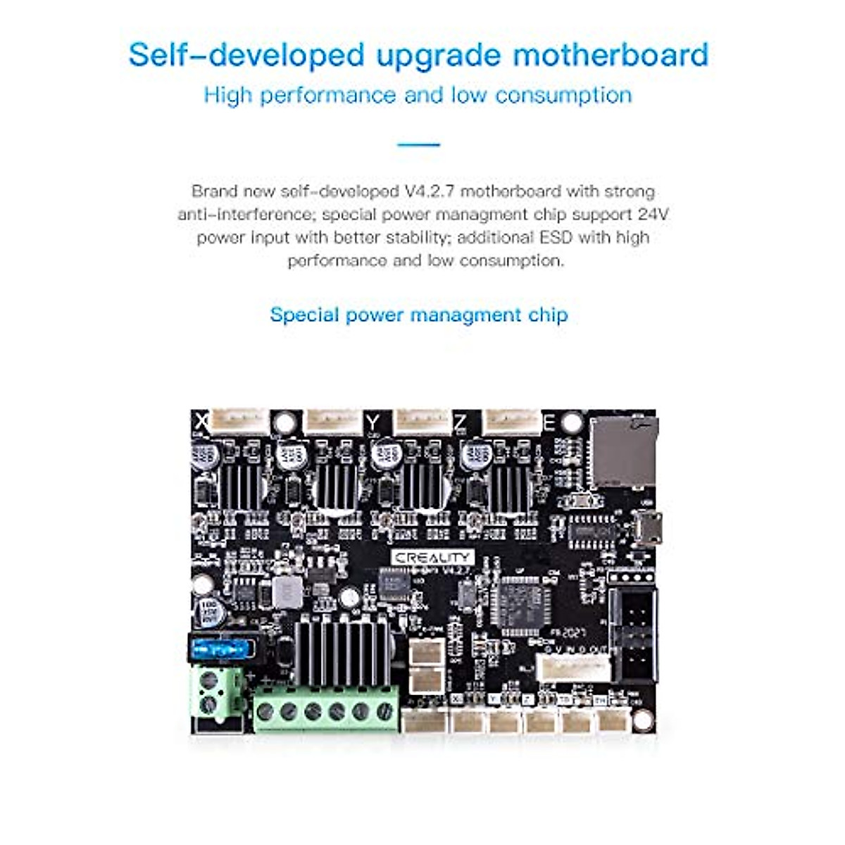 Creality Ender 3 Pro Silent Mainboard V4.2.7 with TMC2225 Driver Marlin 2.0.1 for Ender 3/Ender 3 Pro/Ender 3 V2/Ender 5