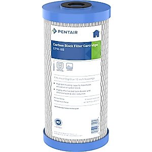 Pentair Pentek EPM-BB Big Blue Carbon Water Filter, 10-Inch, Whole House Modified Epsilon Carbon Block Replacement Cartridge with Bonded Powdered Activated Carbon (PAC) Filter, 10" x 4.5", 10 Micron
