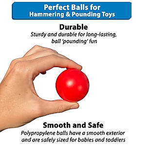 Multicolored Replacement Ball Set (1.75") for Pound A Ball Baby Hammering & Pounding Toys | Durable, Crush-Proof Plastic Balls Perfect for Toddler Pound A Ball Toy & Baby Ball Drop Toys | 6 Ball Set