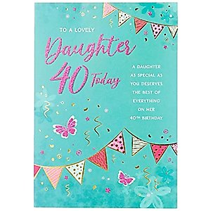 Regal Publishing Modern Milestone Age Birthday Card 40th Daughter - 9 x 6 inches -