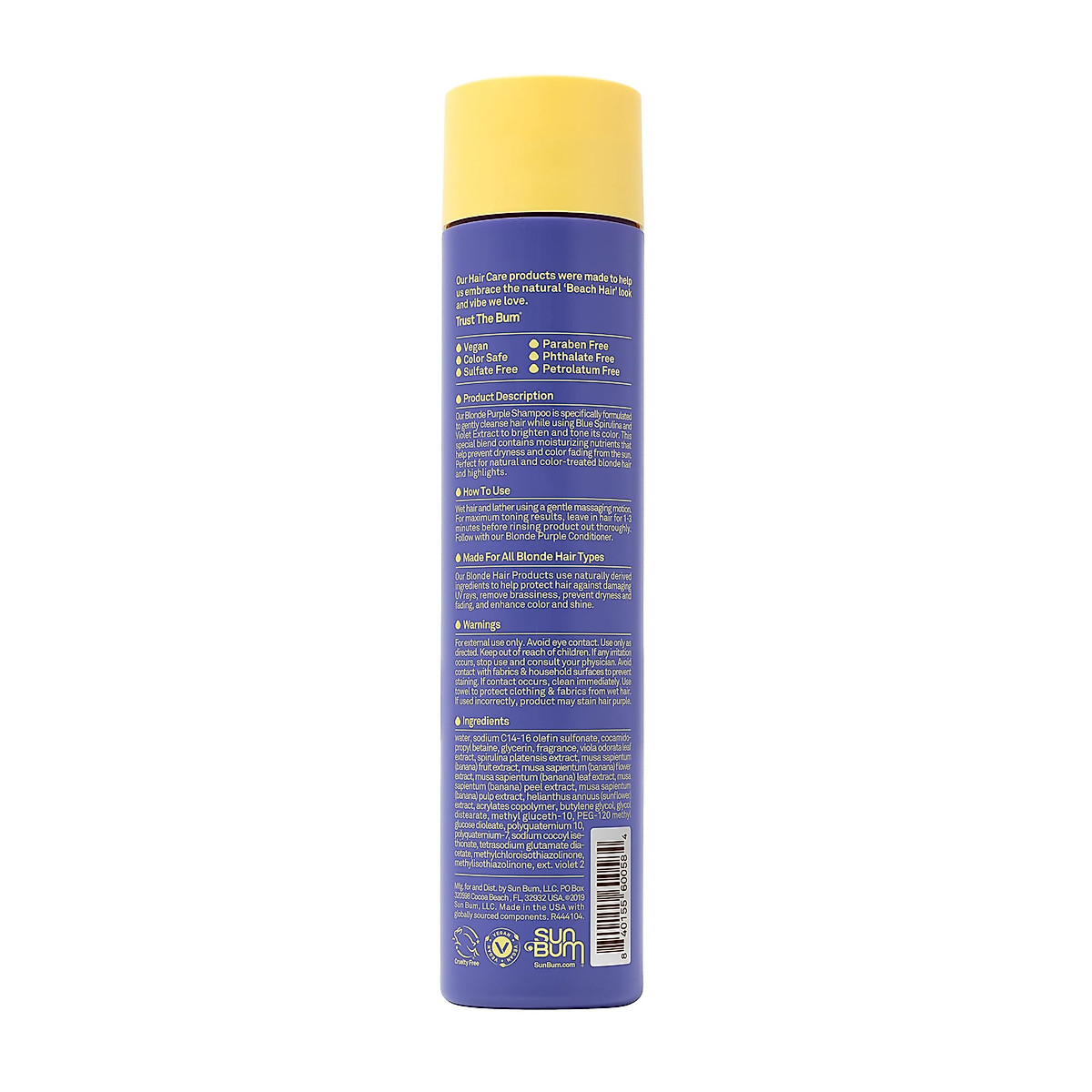 Sun Bum Blonde Conditioner | UVprotecting and Cruelty Free Color Enhancing and Toning Hair Treatment for Blondes | 10 Oz