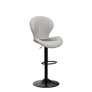 Nalupatio Bar Stools Set of 4 Modern Swivel Bar Chairs, Barstools Counter Height with High Backrest, Easy 3-5 Minute Assembly for Bar, Kitchen, Dining Room Light Grey