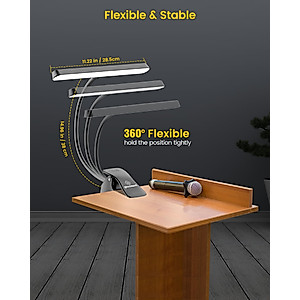 Glocusent 57 LED Super Bright Music Stand Light, Eye Caring Clip-on Piano Light, 3 Color & 5 Brightness, USB-C Rechargeable, Long Lasting up to 140 Hrs, Perfect for The Piano, Sheet Music