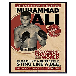 Muhammad Ali Poster - Vintage Retro Boxing Wall Art - Home Decor, Room Decoration for Gym, Sports Bar, Den, Living Room - Unique Gift for Men, Boys - 8x10 UNFRAMED Picture Photo
