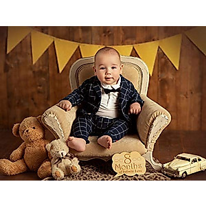 Heart's Sign 24 Designs Monthly Baby Milestone Cards - Baby Monthly Milestone Wood Discs | Baby Months Signs | Baby Milestone Discs | Baby Photo Props