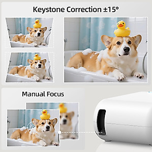 Mini Projector, Nasin Video Projector 1080P Supported Portable Outdoor Movie Projector Home Theater Projector Compatible with TV Stick/iOS/Android Phone/Laptop, HDMI/USB