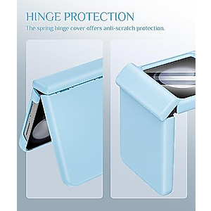 Caka for Galaxy Z Flip 5 Case with Hinge Protection, Z Flip 5 Case with Screen Protector Full Cover Shockproof Slim Wireless Charging Phone Case for Samsung Galaxy Z Flip 5 5G (2023) - Blue