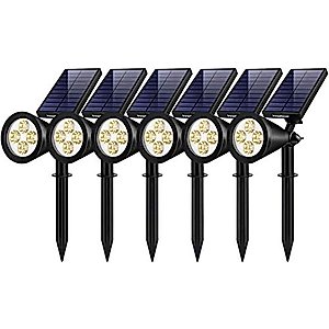 InnoGear Solar Outdoor Lights, Solar Lights Outdoor Waterproof Solar Spot Lights Outdoor Spotlight for Yard Landscape Lighting Wall Lights Auto On/Off for Pathway Garden, Pack of 6 (Warm White)