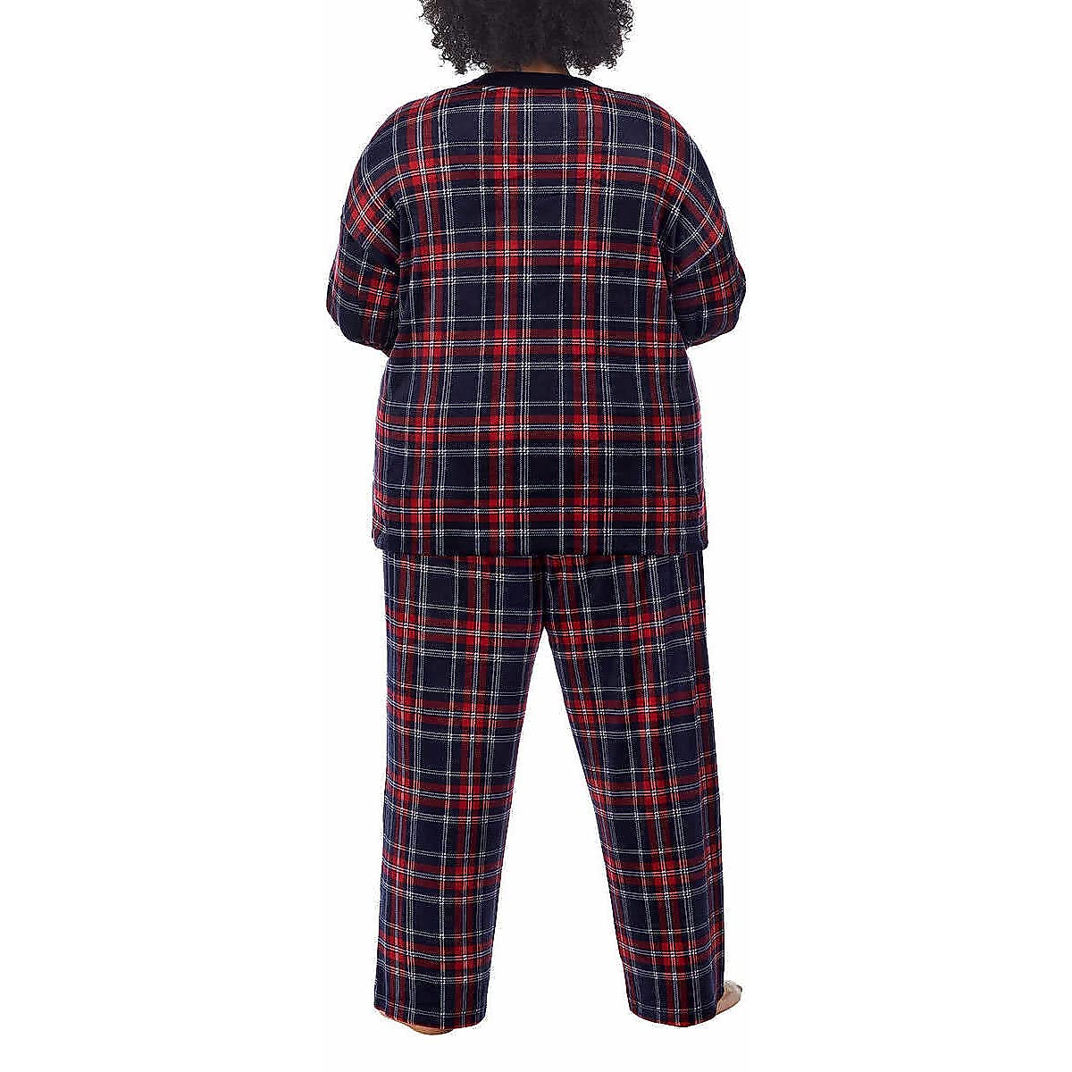 Nautica Womens Pajamas - Cozy Silky Fleece - 2 Piece Long Sleeve Winter Sleepwear Set for Women, Celebrate Plaid, XX-Large