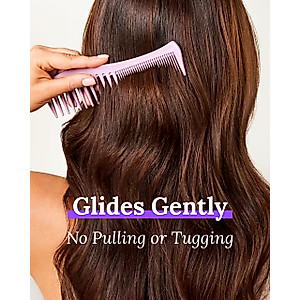 Detangling Hair Comb for Women - 2-Sided Gentle Styling Comb With Wide and Fine Teeth - Conditioning and Detangling Comb for Thin, Thick, Curly, Straight, and All Other Womens Hair Types by Keranique