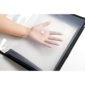 Plastic File Folder Poly Envelope Expanding File Wallet Document Folder with Snap Button Closure, Legal Size, 5 Pack Large Waterproof Accordion File Pouch (Transparent&Black)