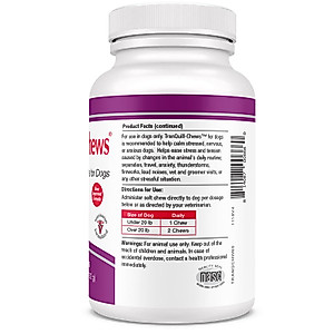 Pet Health Solutions Tranquil-Chews Calming Formula for Dogs - Anxiety, Stress, Travel, Fireworks Relief for Dogs - Chamomile - Beef Flavored Chews, 60 Soft Chews