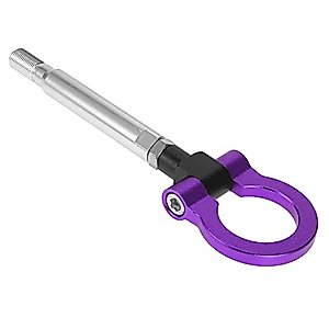 X AUTOHAUX Purple Aluminum Alloy Front Bumper Trailer Ring Eye Towing Tow Hook Screw for Subaru Impreza WRX BRZ