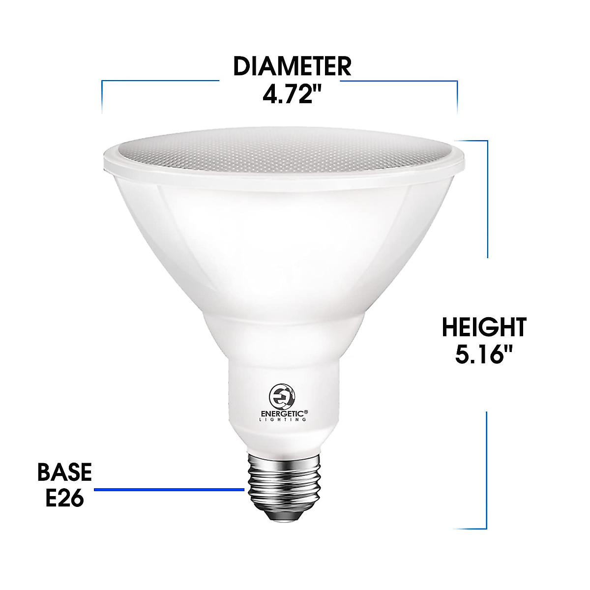 ENERGETIC Outdoor Par38 Led Flood Light,11W=90W,900lm,3000K Warm White,E26 Base,Non-Dimmable, Waterproof Spot Bulb,UL Listed (6 Pack)
