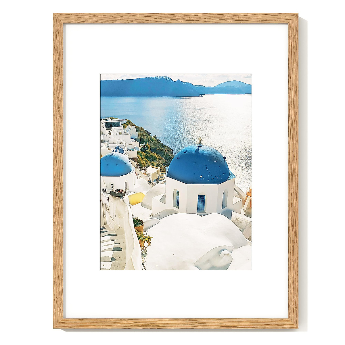 Axeman 16x20 Picture Frame with Mat for 11x14, Solid Oak Wood Poster Frame with Tempered Glass for Home Decor, Wooden 16x20inch Photo Frame for Art Photo and Prints, Wall Hook Included, Natural