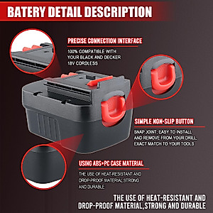 VANTTECH Ni-Mh 12V 4.8Ah HPB12 Battery Replacement for Balck and Decker A1712 FSB12 A12 A12-XJ A12EX Firestorm FS120B FS120BX Cordless Power Tools