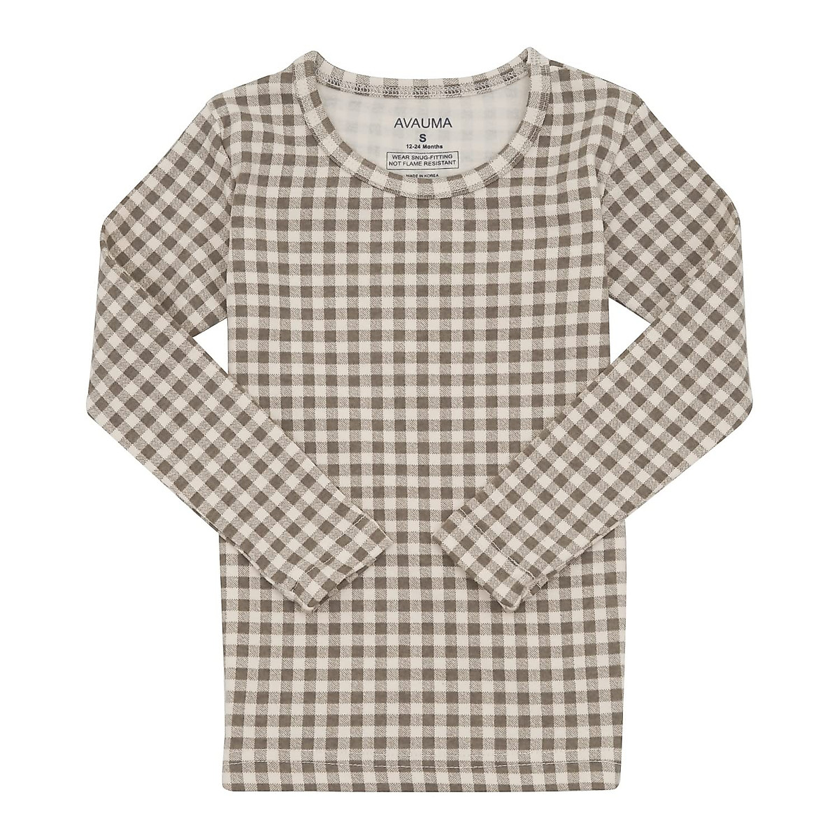 AVAUMA Baby Boys Girls Pajama Set 6M-7T Kids Cute Toddler Snug fit Pattern Design Pjs Cotton Sleepwear (Check_Beige M)