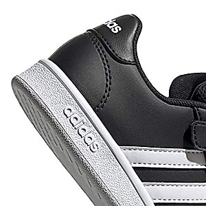 Adidas unisex child Grand Court - Kids Tennis Shoe, Black/White/White, 10.5 Little Kid US