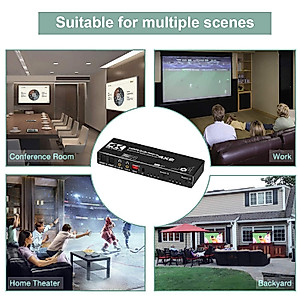 avedio Links 4K@60Hz 4x2 HDMI Matrix Switch, HDMI 2.0b Matrix Switch 4 in 2 Out, 4K HDMI Switcher Splitter + Optical and L/R Audio Output, Scaler EDID with Remote, HDCP2.2, HDR 10