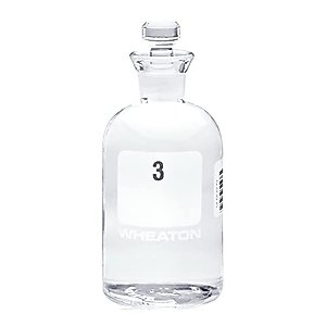 Wheaton 227497-03 BOD Bottle, 300mL, Robotic Stopper, Numbered 49-72, 69mm Diameter x 165mm Height (Case Of 24)