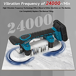 Huzxbw Tile Vibration Machine Installation Tool-Automatic Leveling,Tiling Suction Cup 6 Speeds Adjustable 12000mAh 24000r/min